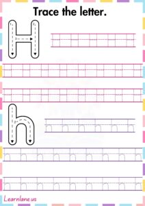 Letter H Tracing Worksheets for Preschool - Best Education Hub in USA ...