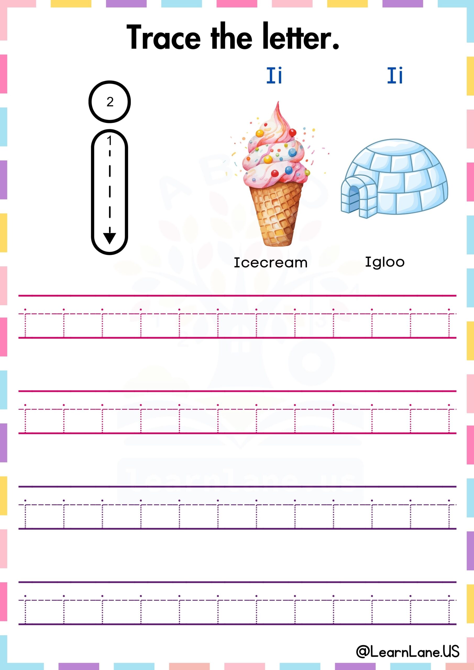 Letter I Tracing Worksheets for Preschool - Best Education Hub in USA ...