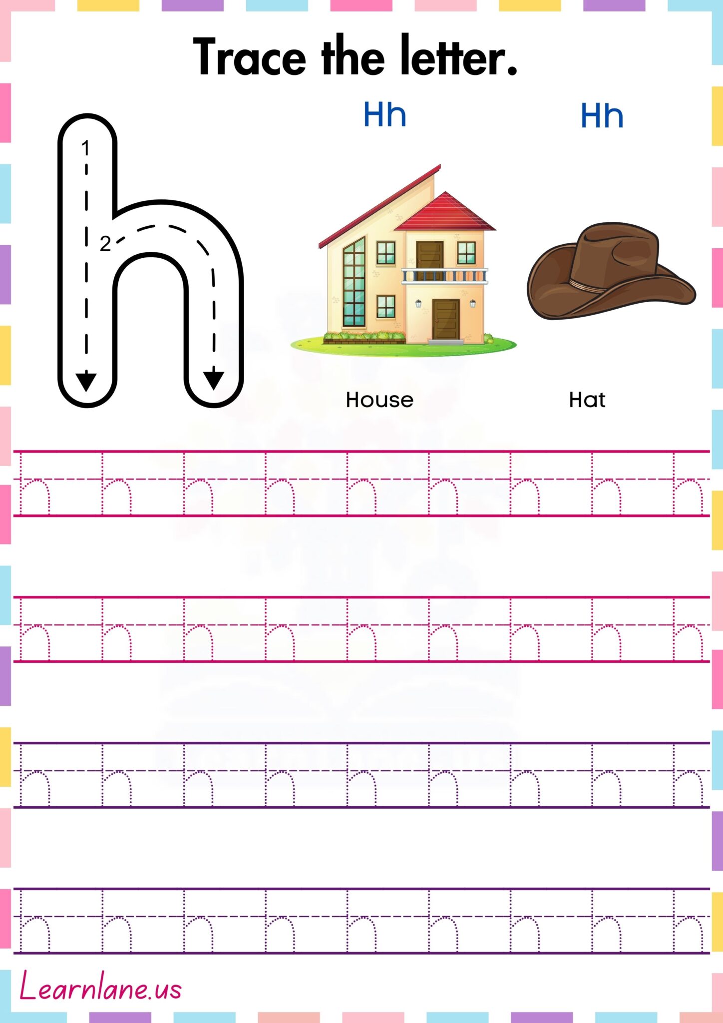 Letter H Tracing Worksheets for Preschool - Best Education Hub in USA ...