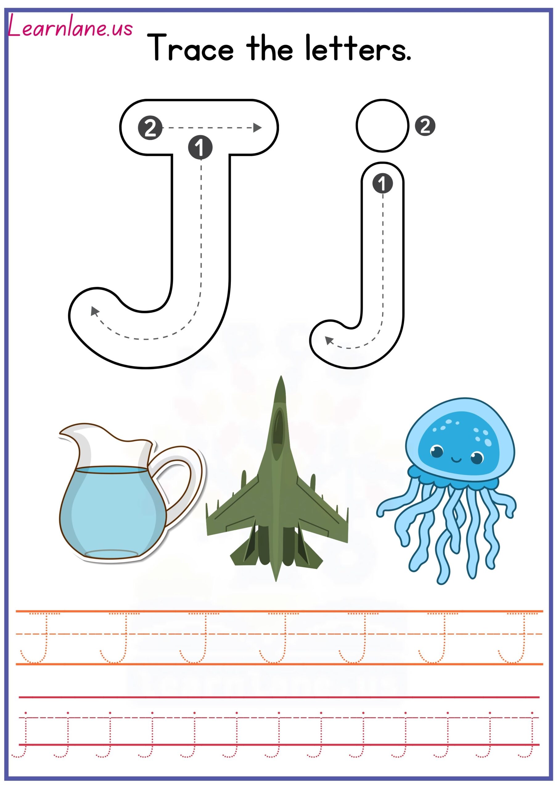 Letter J Tracing Worksheets For Preschool - Best Education Hub in USA ...