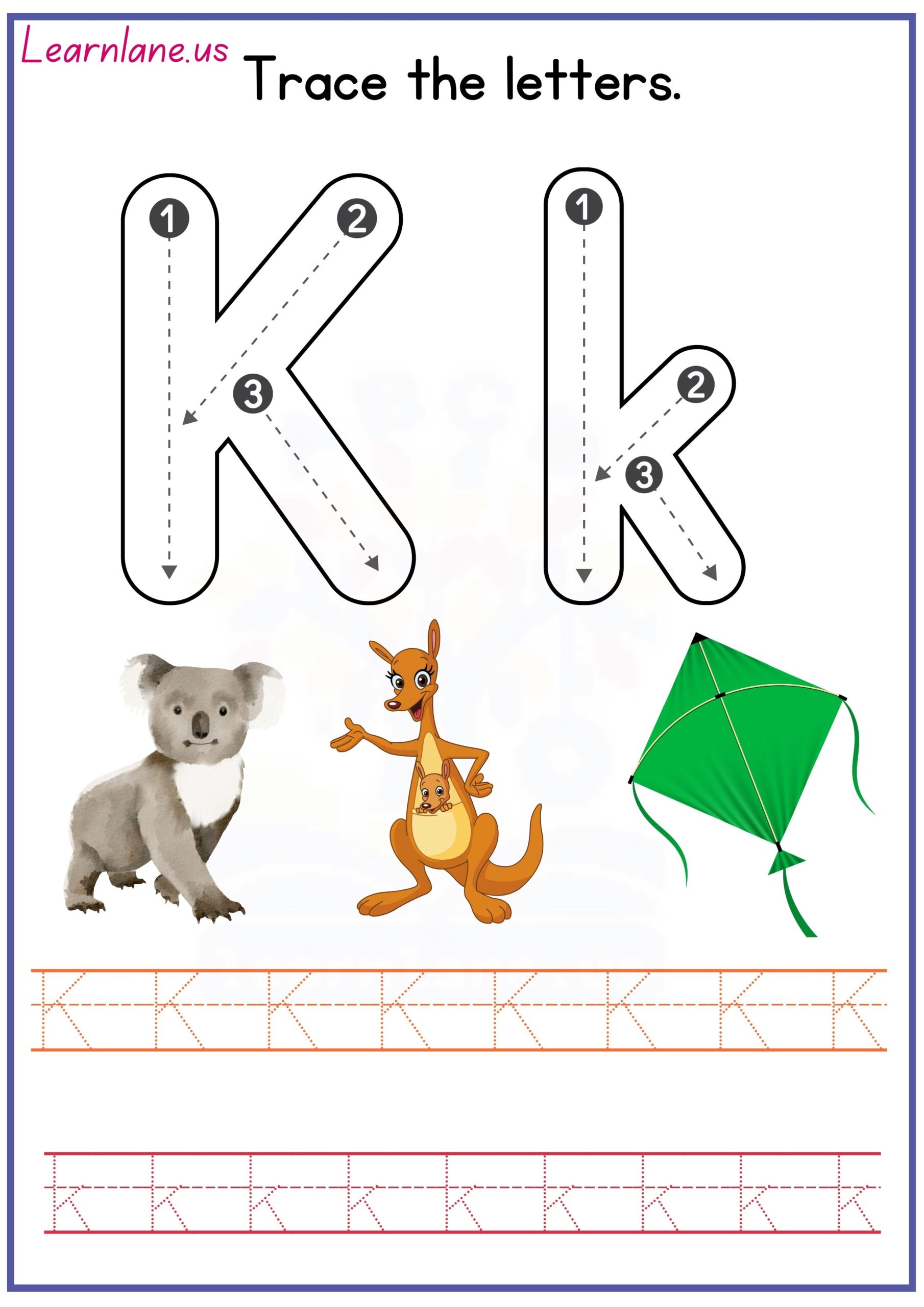 Preschool Letter K Tracing Worksheets - Best Education Hub in USA ...