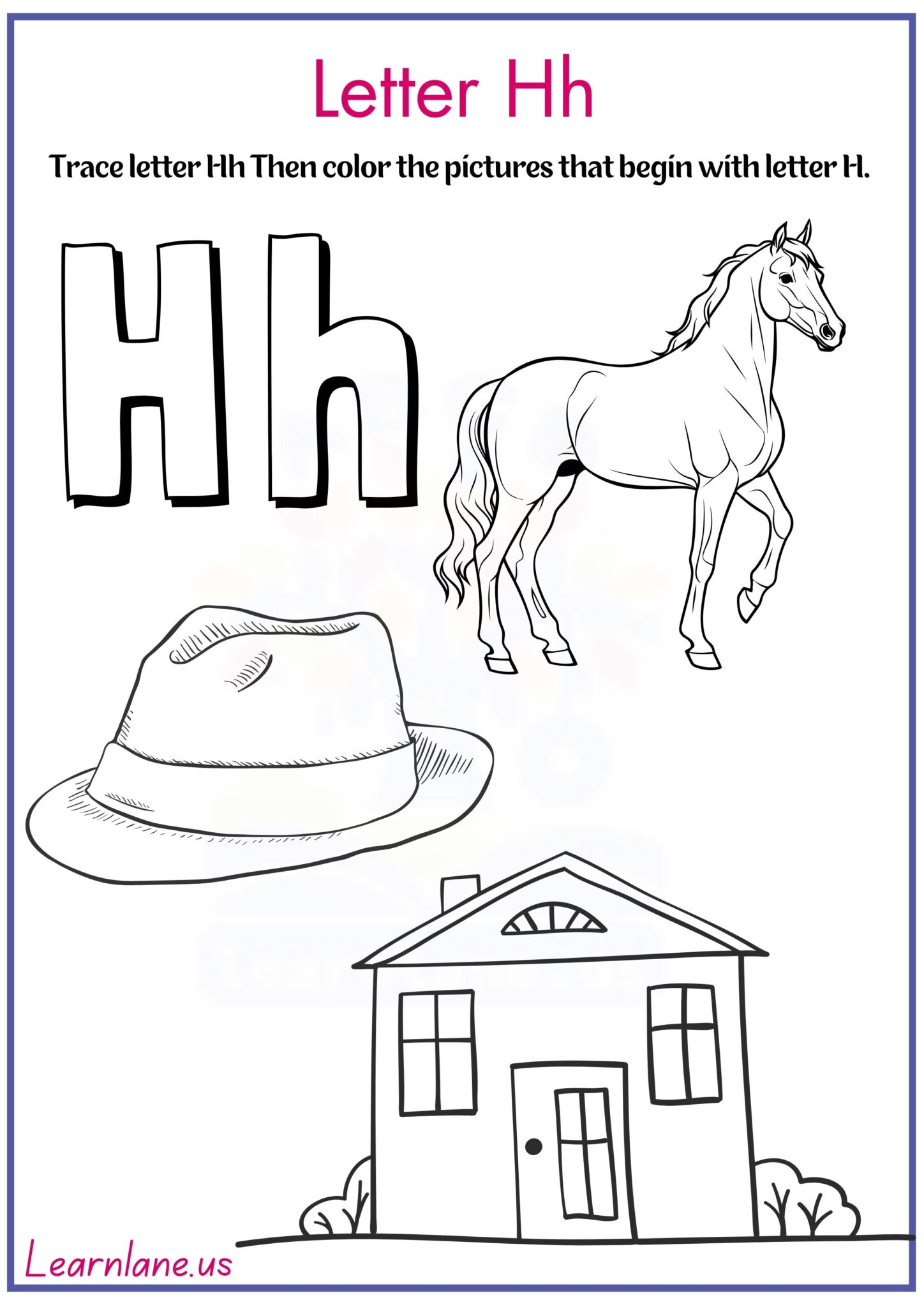 Letter H Tracing Worksheets for Preschool - Best Education Hub in USA ...
