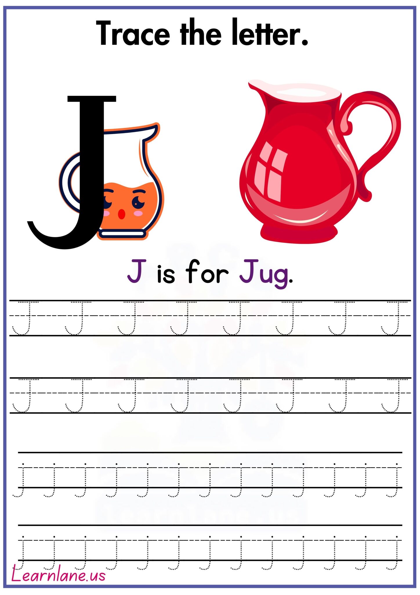 Letter J Tracing Worksheets For Preschool - Best Education Hub in USA ...