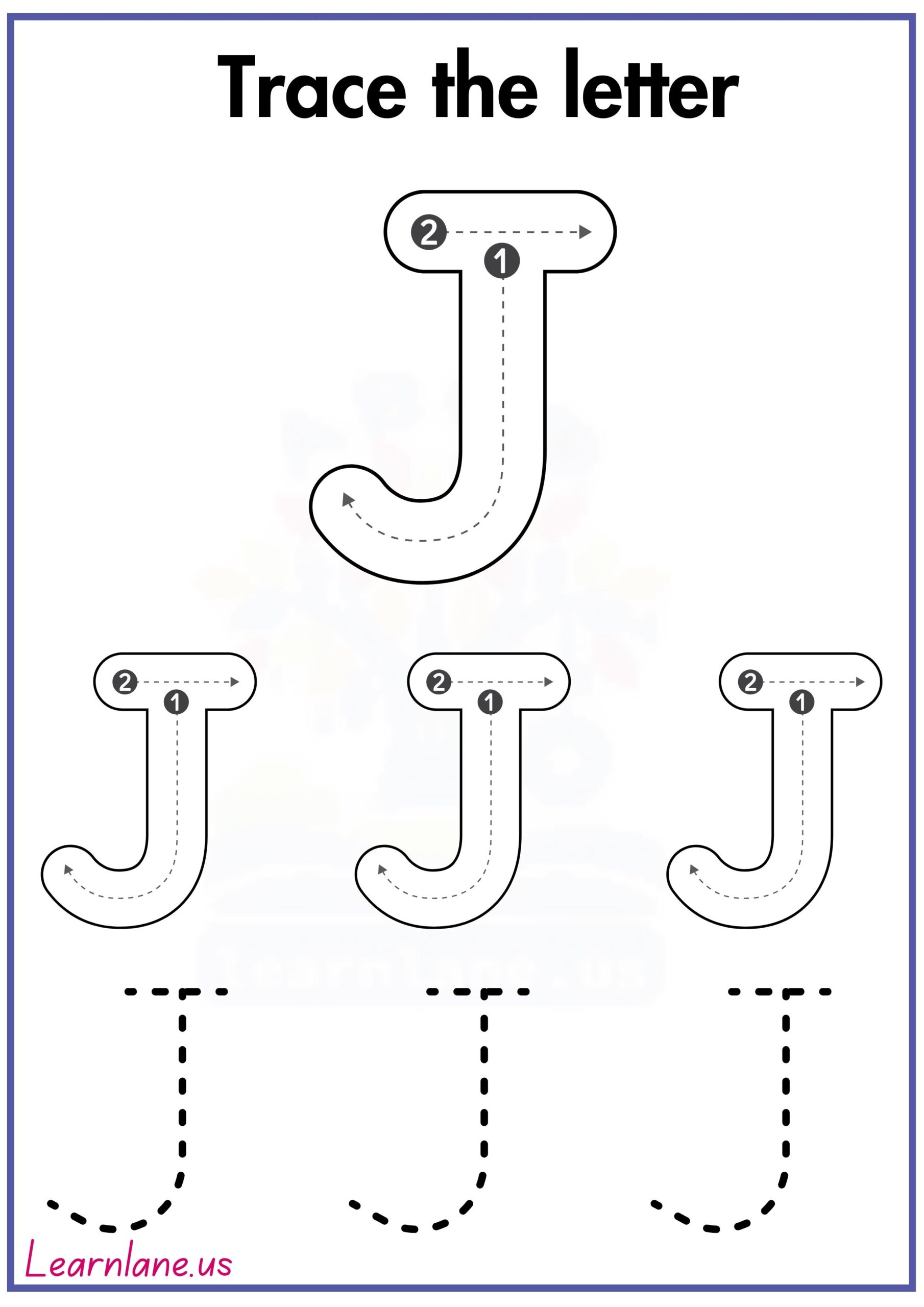 Letter J Tracing Worksheets For Preschool - Best Education Hub in USA ...