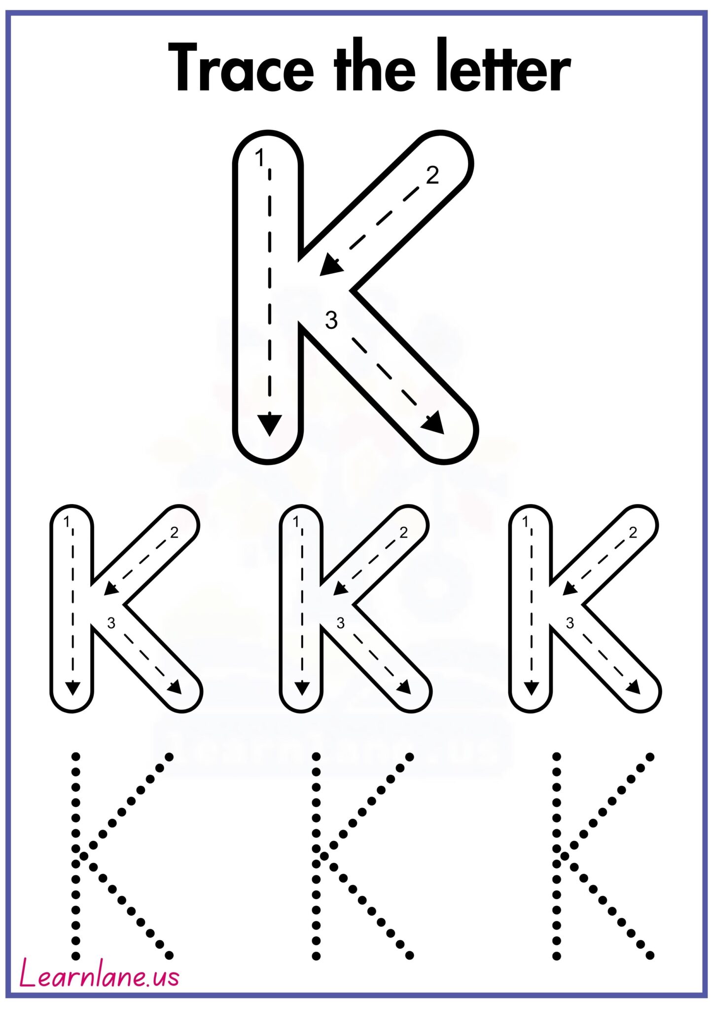Preschool Letter K Tracing Worksheets - Best Education Hub in USA ...