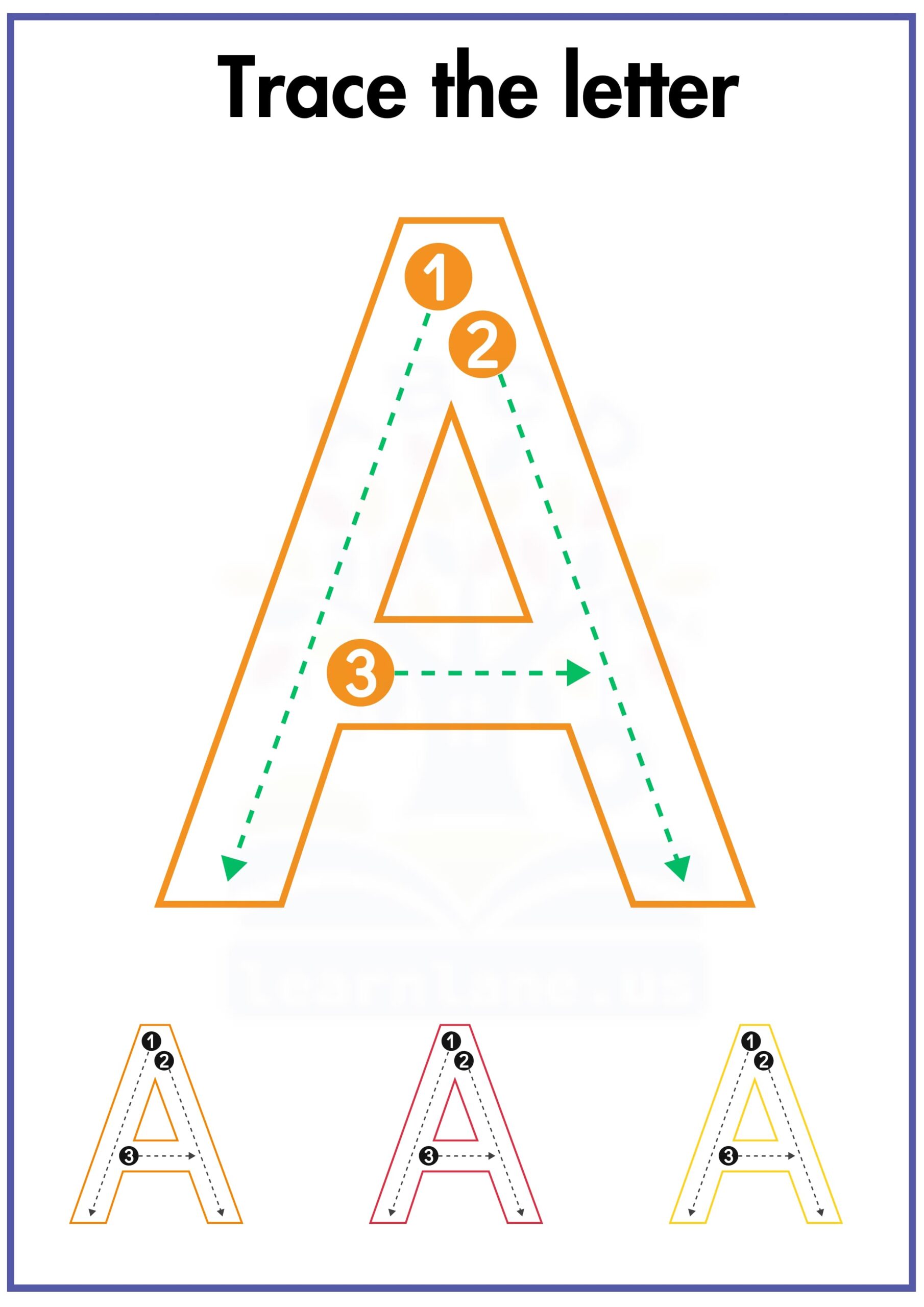 Letter A Tracing Worksheets for Preschool (PreK) - Best Education Hub ...