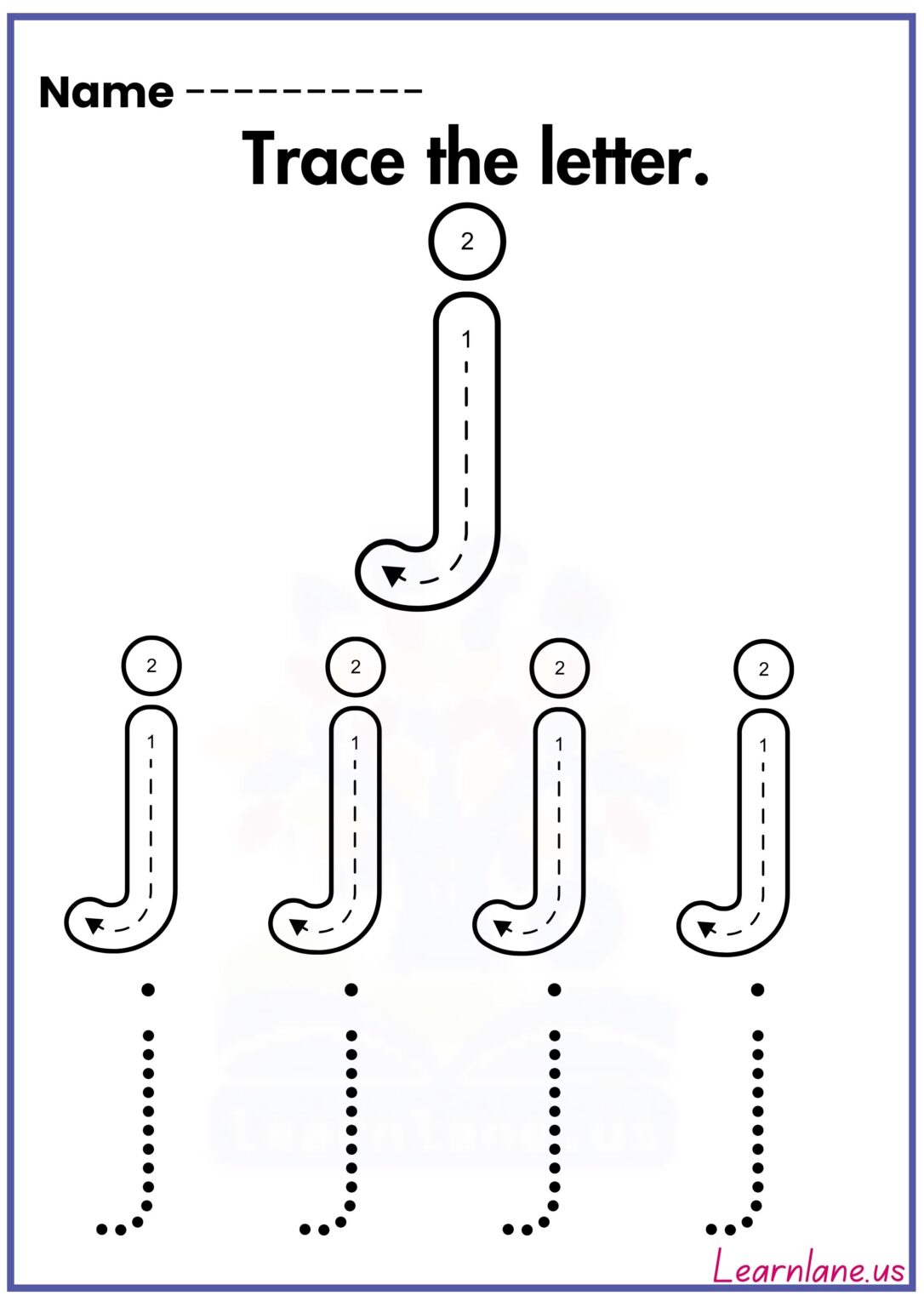 Letter J Tracing Worksheets For Preschool - Best Education Hub in USA ...