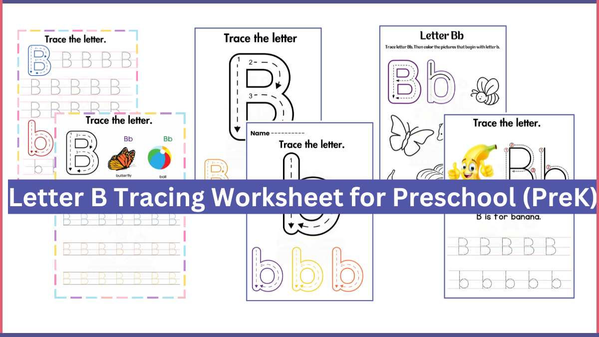 Letter B Tracing Worksheets for Preschool (PreK) - Best Education Hub ...