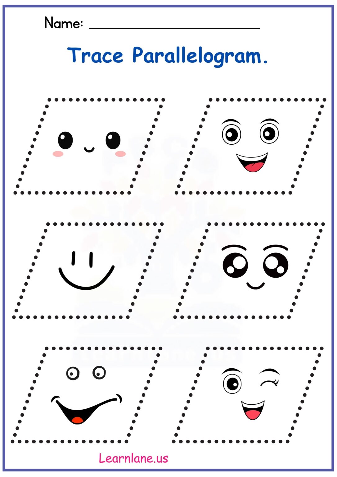 Free Parallelogram Tracing Worksheets for Preschool - Best Education ...