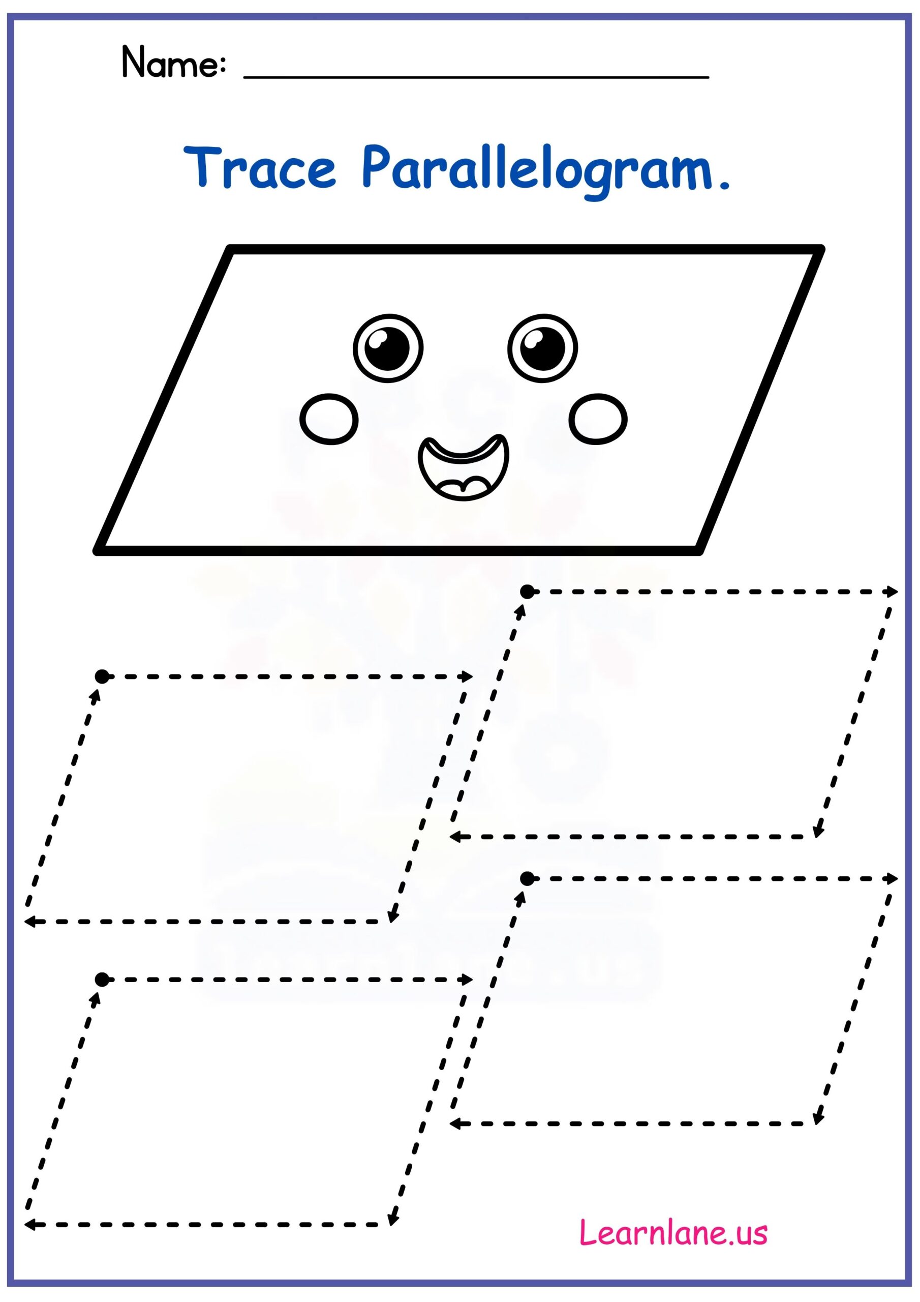Free Parallelogram Tracing Worksheets for Preschool - Best Education ...