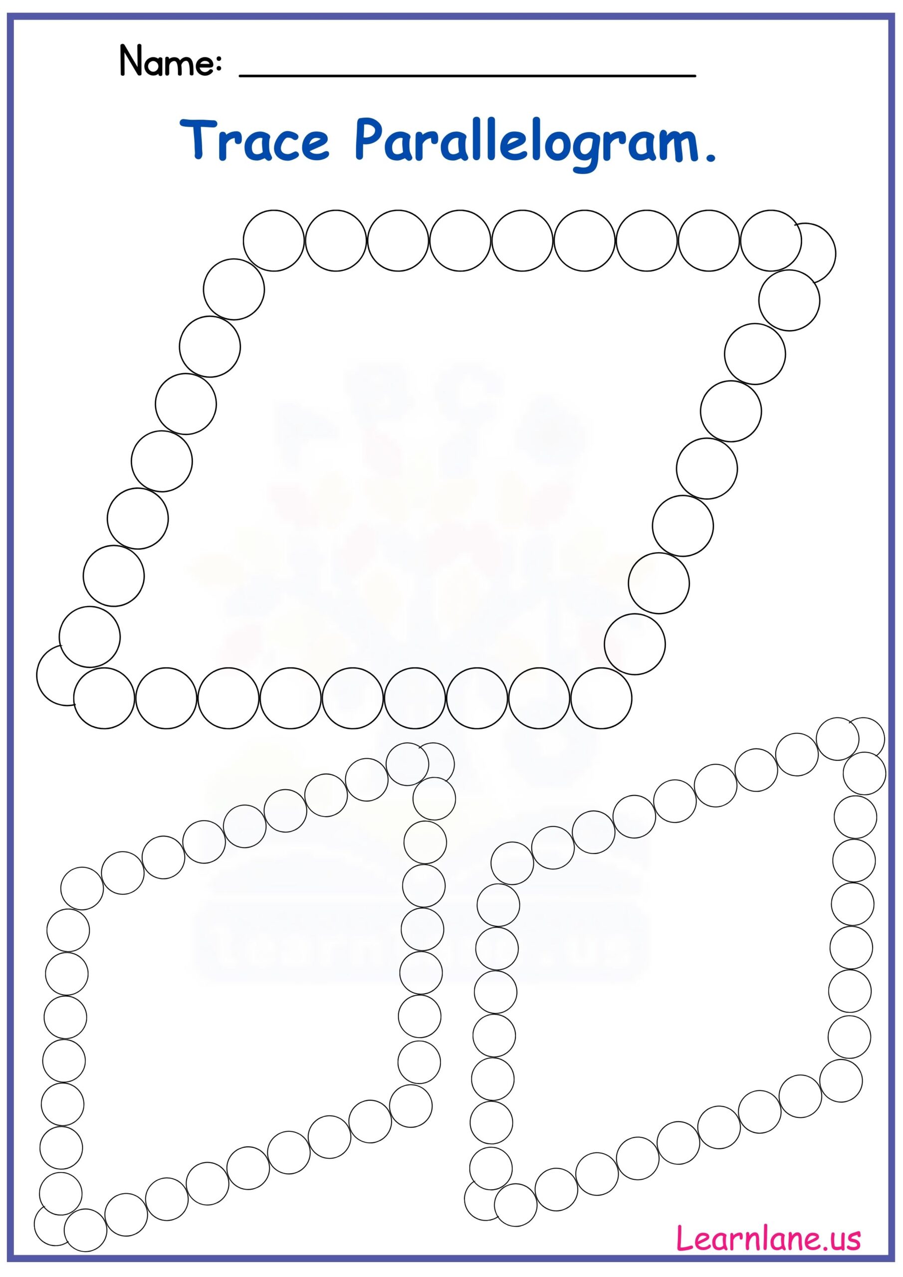 Free Parallelogram Tracing Worksheets for Preschool - Best Education ...