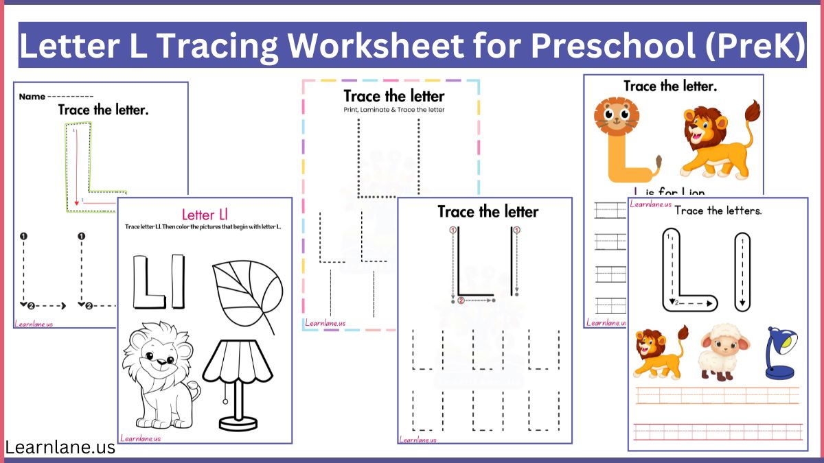Letter L Tracing Worksheets for Preschool - Best Education Hub in USA ...