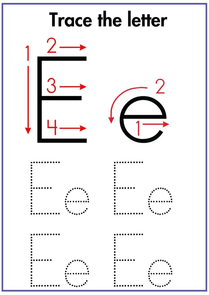 Letter E Tracing Worksheets for Preschool - Best Education Hub in USA ...