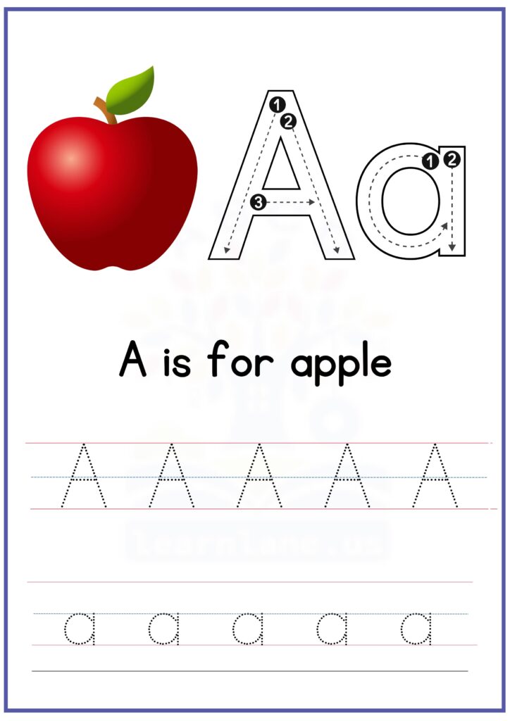 Letter A Tracing Worksheets for Preschool (PreK) - Best Education Hub ...