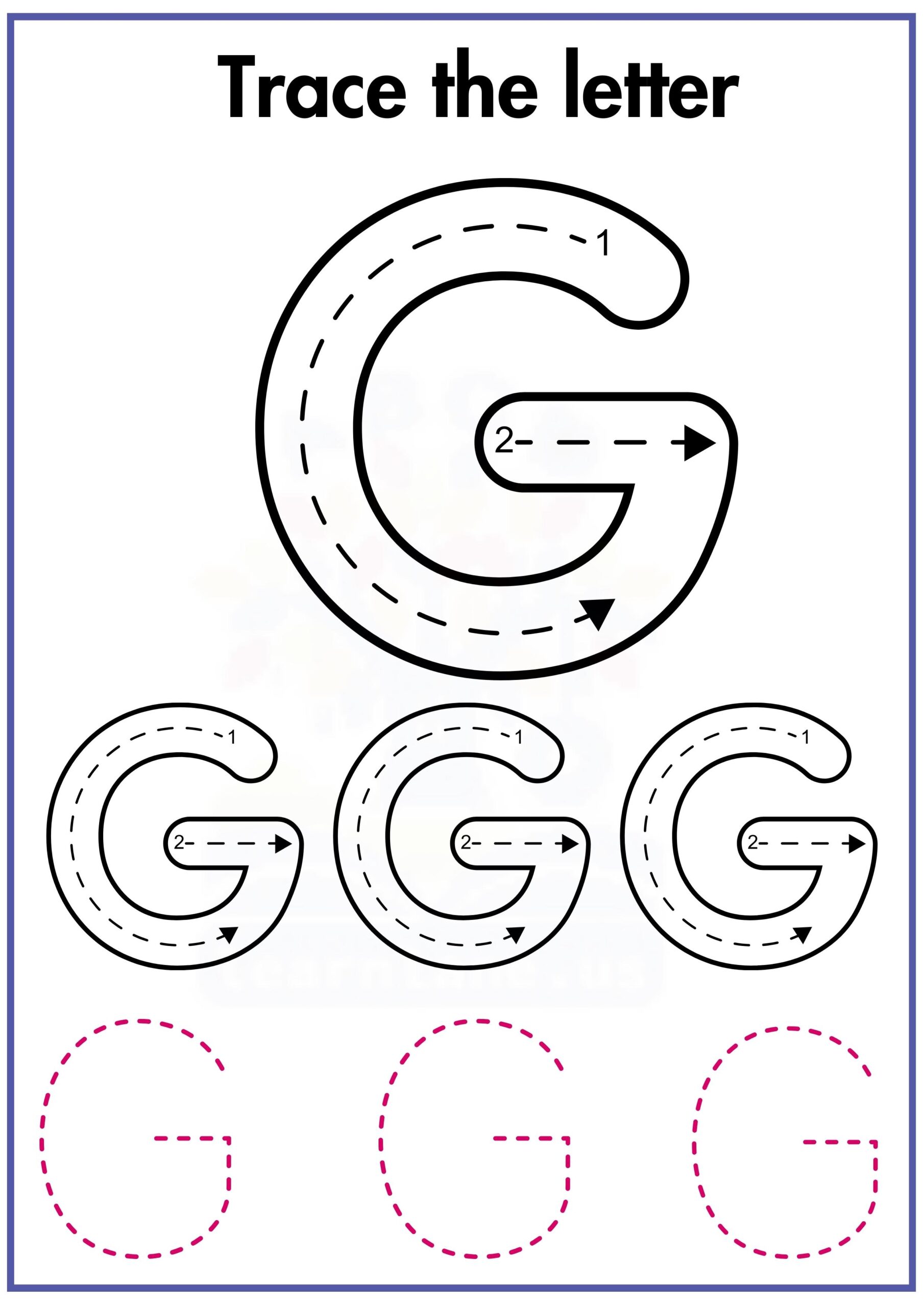 Letter G Tracing Worksheets For Preschool (PreK) - Best Education Hub ...