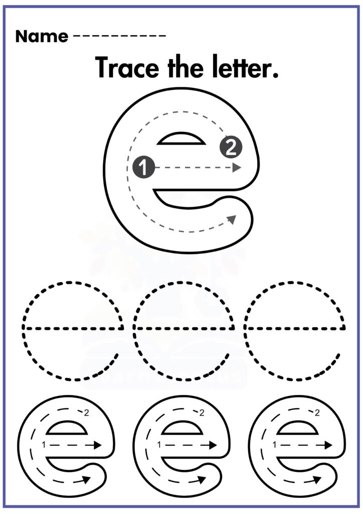 Letter E Tracing Worksheets for Preschool - Best Education Hub in USA ...